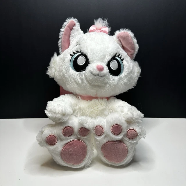DISNEY PARKS ARISTOCATS MARIE Cat Kitten Plush White Large Pink Bow Big ...