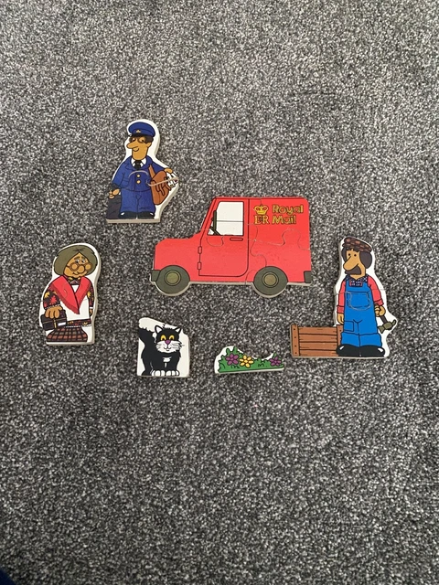 VINTAGE POSTMAN PAT wooden jigsaw puzzle play set - Retro 1980's ...