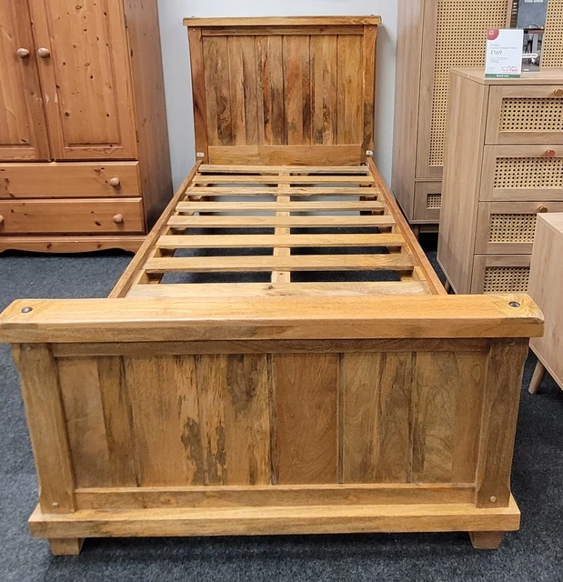 SOLID INDIAN WOOD Single Bed Frame - CS N30 £70.00 - PicClick UK