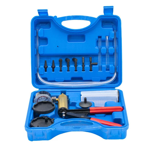 HAND HELD VACUUM Pressure Pump Tester Set Brake Fluid Bleeder Bleeding ...
