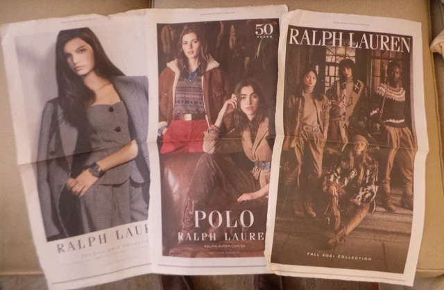 LOT OF 9 Ralph Lauren oversized 2013-2024 Print Newspaper Advertising ...