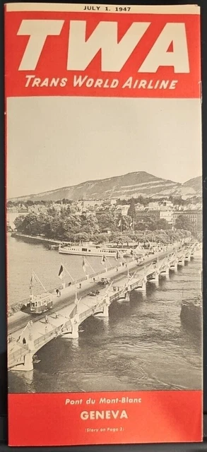 RARE VINTAGE TWA Timetable Brochure July 1, 1947 $9.99 - PicClick
