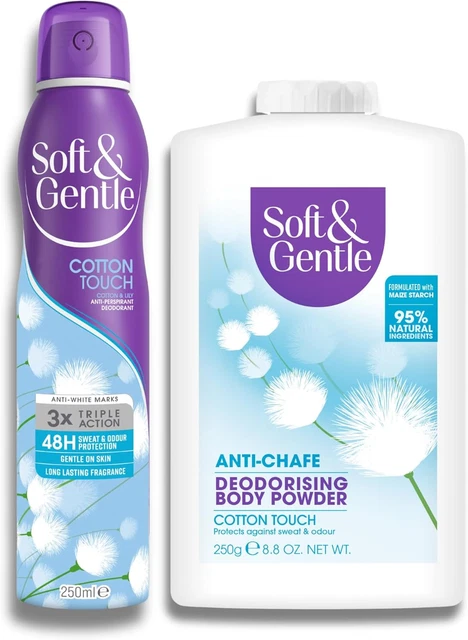 FRESH COTTON TALC Free Cotton Body Powder 250G + Cotton Touch Anti ...