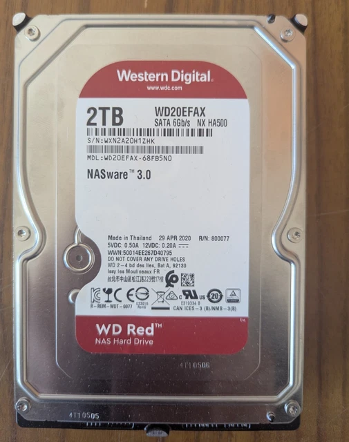 WESTERN DIGITAL WD Red NAS 2TB, Interne Festplatte 3,5", 5400RPM (WD20EFAX) NAS EUR 40,50 ...