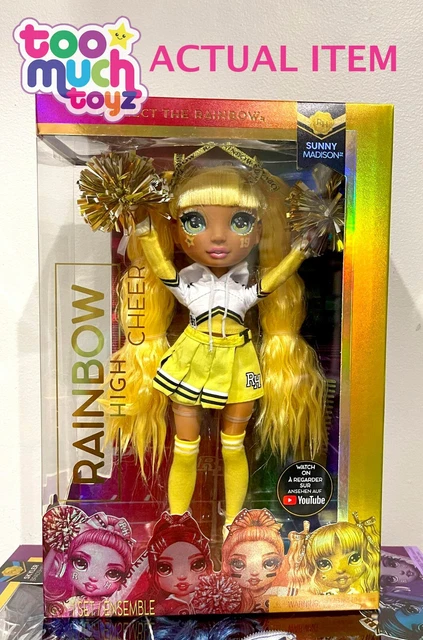 RAINBOW HIGH CHEERLEADER Cheer Fashion Doll - Sunny Madison MGA Yellow ...