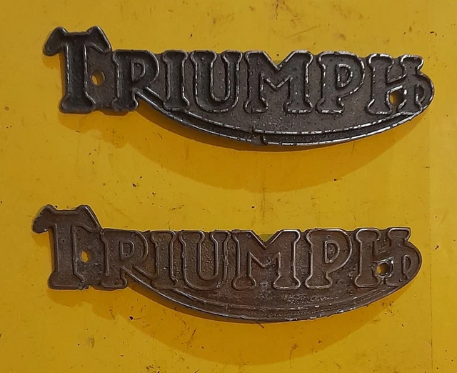 TRIUMPH TIGER 100 5T Fuel Tank Badges for late 40s early 50s - original ...