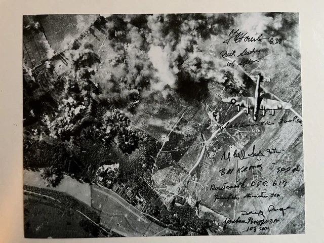 “OVER TARGET” PHOTO Signed 9 WW2 RAF Bomber Command Veterans £12.00 ...