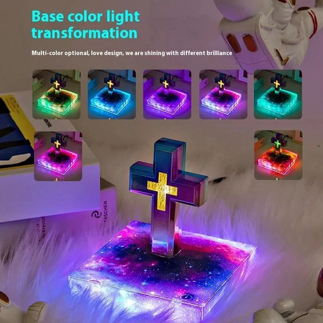 HANDMADE LEVITATING CROSS Lamp, Maglev Cross Ornament, Mesmerizing Levitating £88.79 - PicClick UK