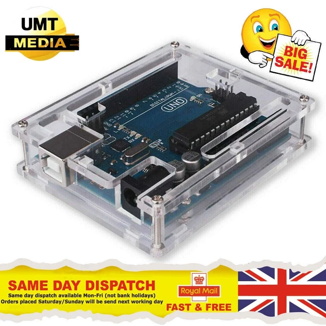 ARDUINO UNO R3 Acrylic Case Enclosure Shell Transparent Clear Computer ...