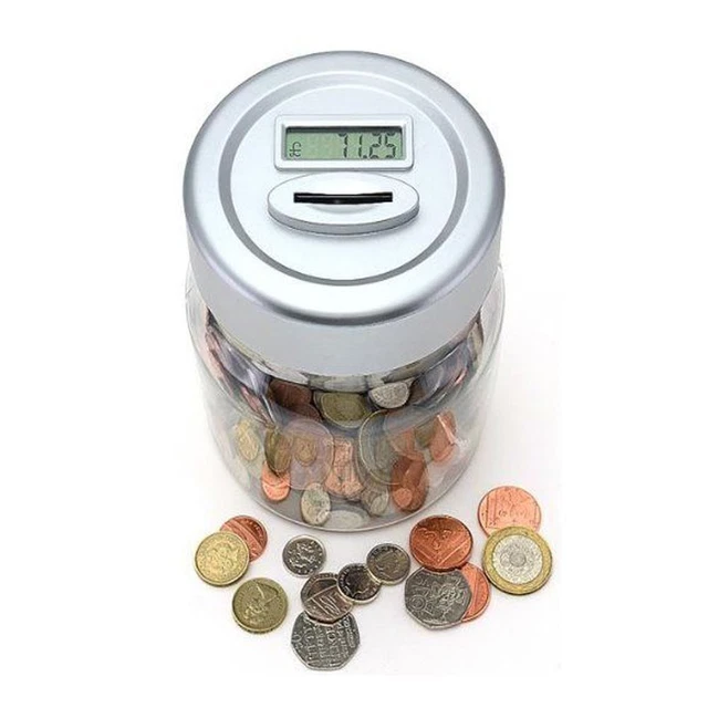 ELECTRONIC COUNTING COIN Bank Safe Box Piggy Money Saving Digital Kids ...