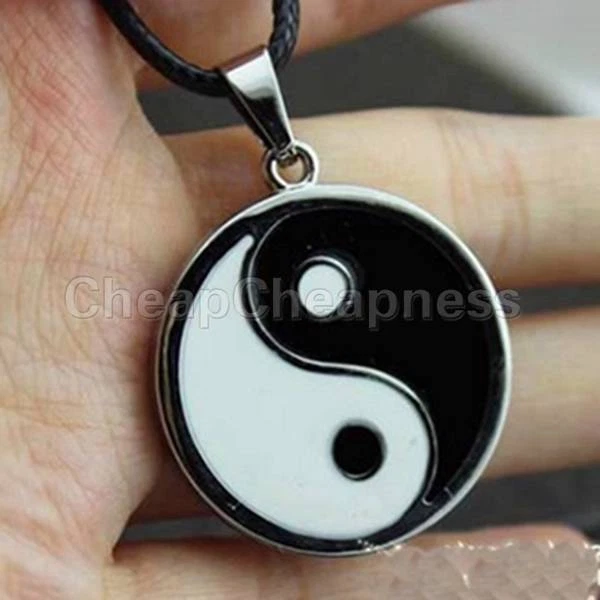 BLACK & WHITE Yin Yang Pendant Necklace – Balance & Harmony Symbol ...
