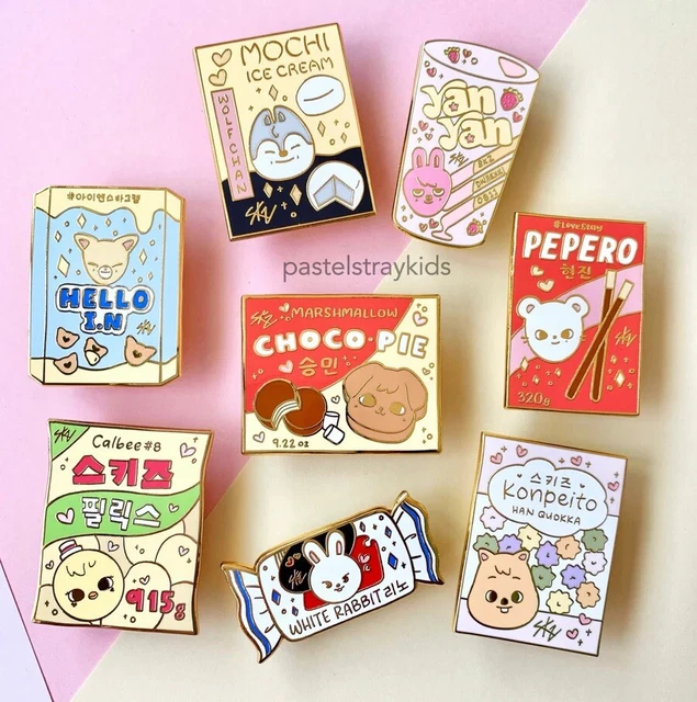 STRAY KIDS SKZOO SnackZoo Cute Asian Snack Themed Enamel Pin Badge Ot8 ...