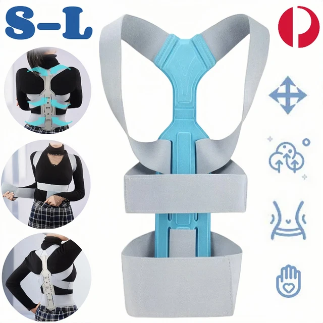 CHEST POSTURE CORRECTOR Invisible Scoliosis Back Brace Spine Belt ...