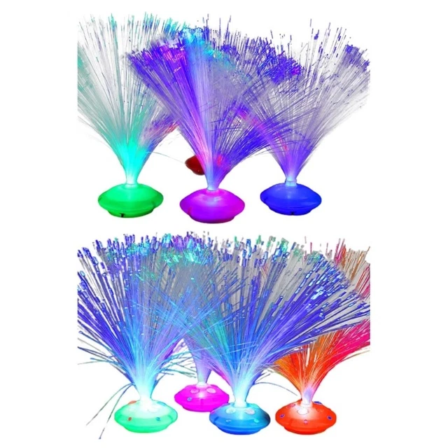 COLOR CHANGING LED FiberOptic Nightlight Lamp Chrismas Centerpiece ...