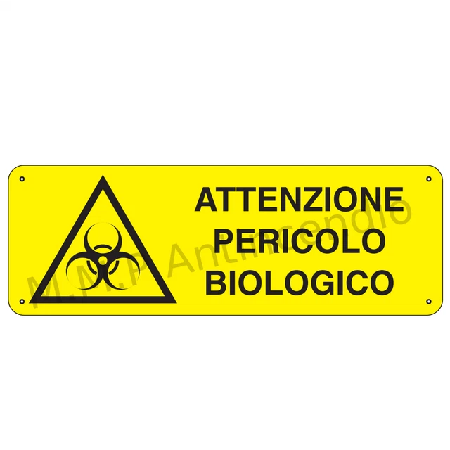 CARTELLO SEGNALETICO ATTENZIONE pericolo biologico - Pvc adesivo ...