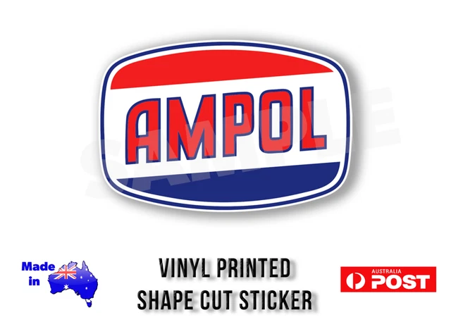 AMPOL VINTAGE REPRO Gas Petrol Service Station Vinyl Decal Sticker FREE ...