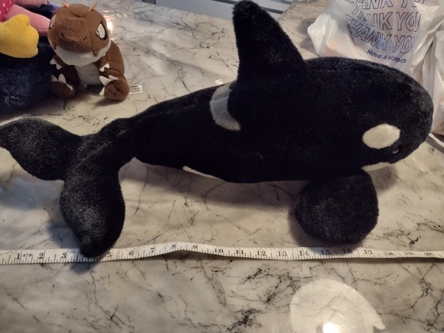 SEAWORLD FISH SHAMU Orca Killer Whale Plush Toy Stuffed Animal Sea ...