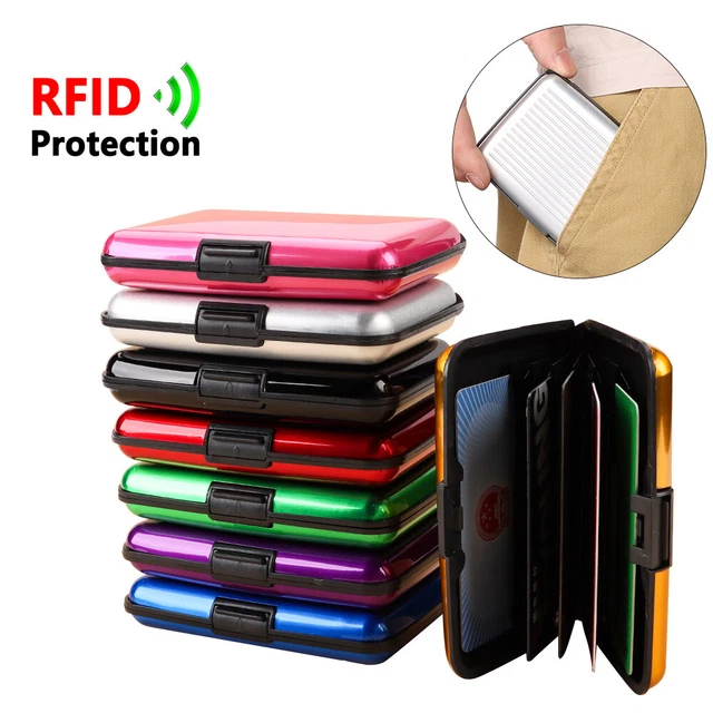 TITOLARE CARTA DI credito portafoglio con monete RFID portafoglio ID ...