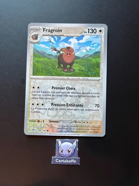 CARTE POKÉMON FRAGROIN 184/197 Reverse EV3 Flammes Obsidiennes NEUF EUR ...