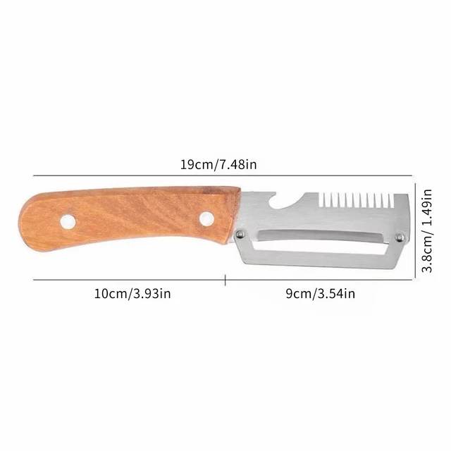 3-IN-1 STAINLESS STEEL Vegetable Peeler Shredder Slicer Wooden Handle ...