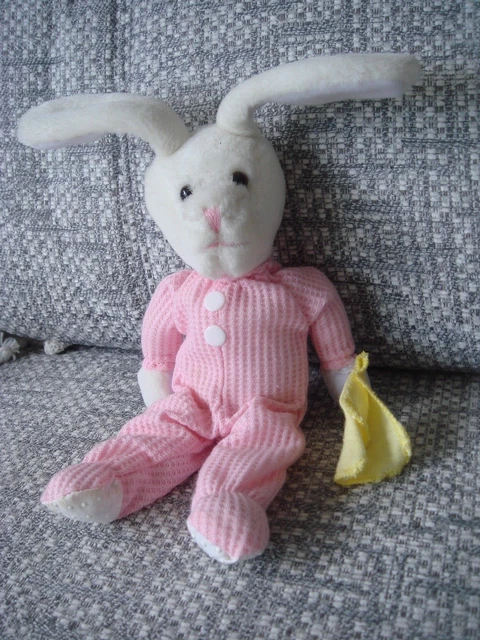 VINTAGE LITTLE SNOOZEMS Pink Rabbit Soft Toy Plush. 1996 Nancy Cordaro ...