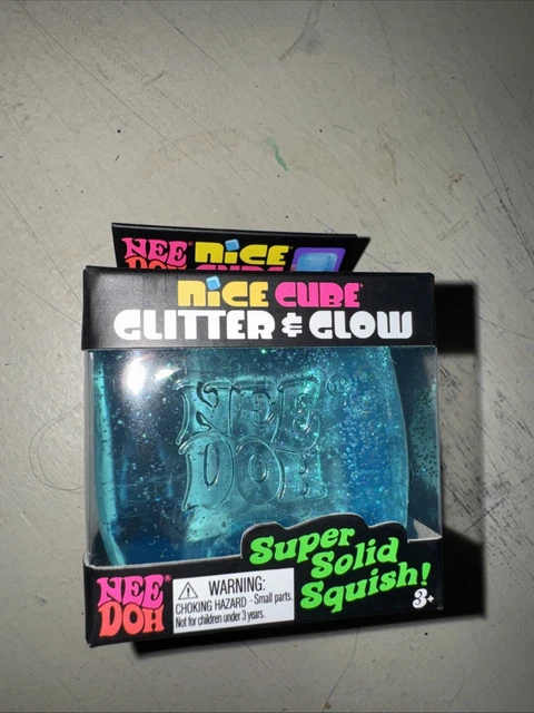 NEEDOH NICE CUBE Glitter and Glow Nee Doh Squishy BLUE NEW £18.05 ...