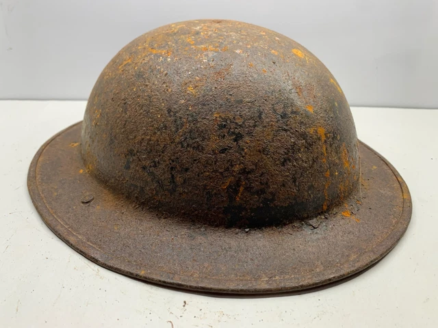 ORIGINAL BRITISH ARMY Mk1* Brodie Helmet - WW1 / WW2 Combat Sevice ...