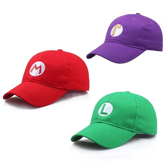 SUPER MARIO BROS Hat Luigi Cap Anime Cosplay Costume Baseball Adults ...