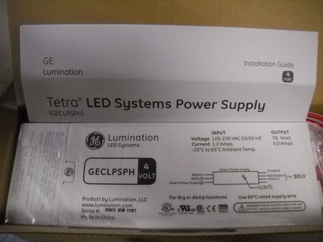 GE LUMINATION TETRA LED Systems GECLPSPH 4 Volt Power Supply FREE ...