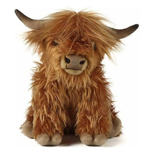 25CM CUDDLY HIGHLAND Cow Soft Toy Living Nature Teddy Plush Doll Kids ...