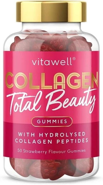 VITAWELL COLLAGEN TOTAL Beauty Gummies | 50 Strawberry Flavour Gummies ...