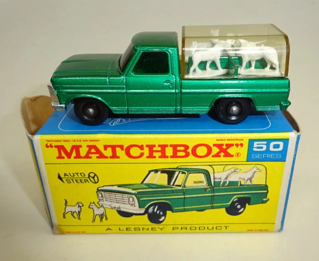 MATCHBOX RW 50C Kennel Truck d'grün verchromter Grill mit Hunden in "F ...