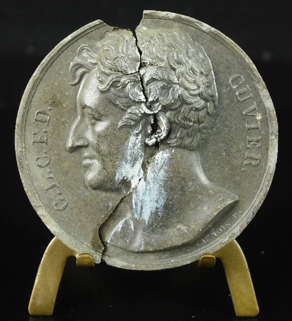 GEORGES CUVIER 18TH-19TH Graphite Medal Anatomy Paleontology Anatomist ...