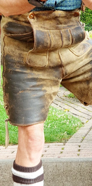 ALTE LEDERHOSE, Hirschlederhose, Speckige Lederhose EUR 135,00 ...