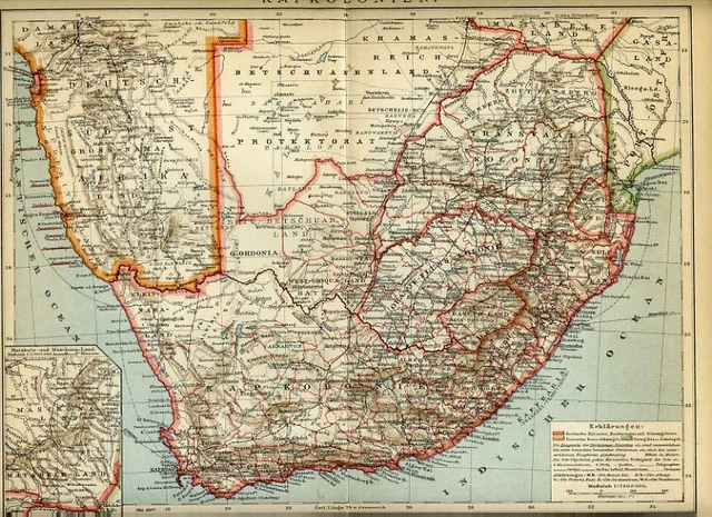 1904 = SOUTH AFRICA = Ancient Map = OLD MAP South Africa £9.13 ...