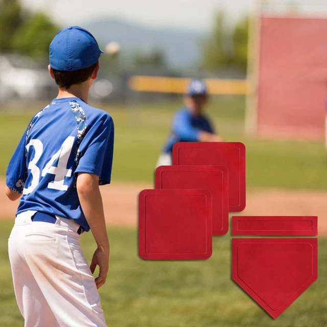 BASEBALL BASE SET Plate Mat Durable Rubber Softball for Kids Adults ...