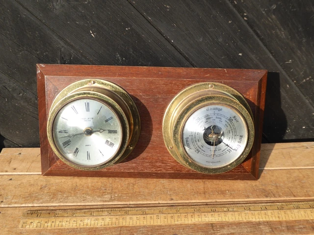 WEATHERMASTER BAROMETER SET with Clock .Anstey Wilson Ships Clock ...