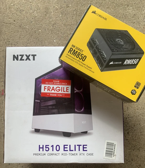 NZXT H510 ELITE Mid-tower Case (Matte White) + Corsair RM850 Power ...