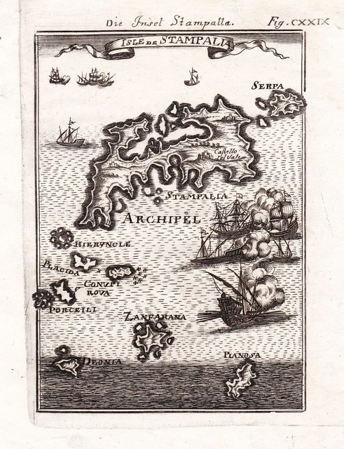 ASTYPALAIA ISLAND DODECANESO Grecia mappa mappa Mallet 1685 EUR 28,99 ...