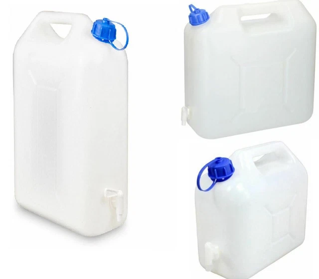 WATER STORAGE CONTAINERS 5/10/15L litre Carrier Tap Spout Food Grade ...