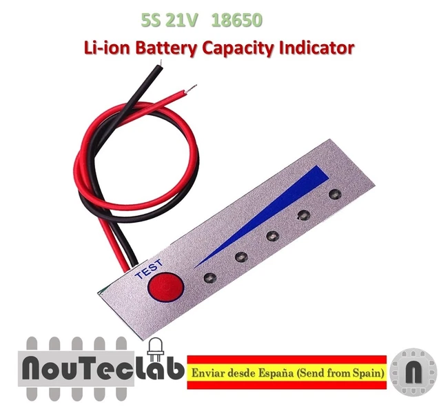 5S 21V 18650 Lithium Li-ion Battery Capacity Indicator Power Level ...
