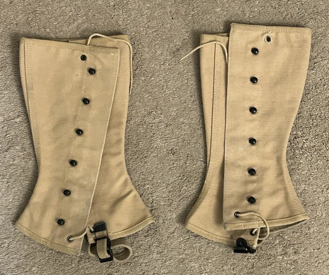 VINTAGE 1943 WW2 WWII Military Canvas Boot Gaiters Covers Gregory ...