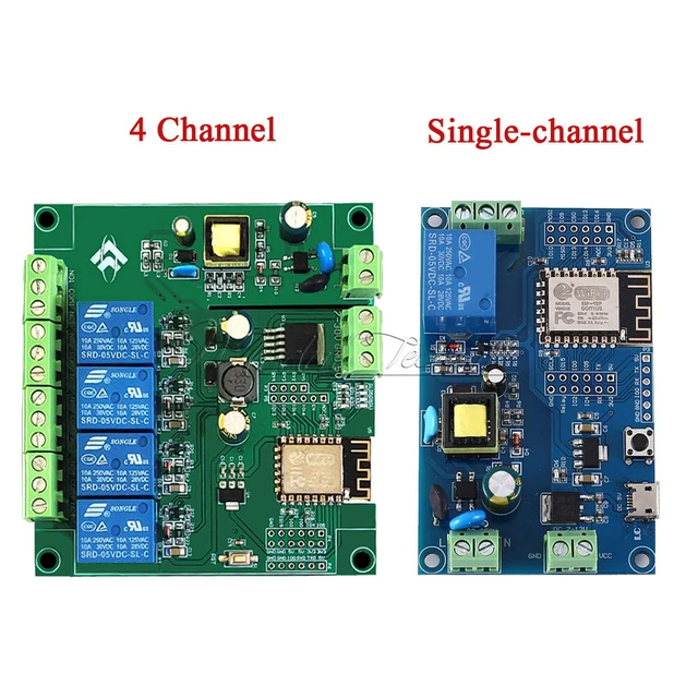 SINGLE-CHANNEL /4 CHANNELS ESP8266 WIFI Relay Module ESP-12F ...