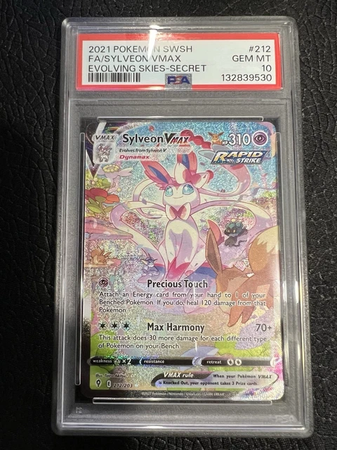 POKÉMON TCG SYLVEON Vmax SWSH07: Evolving Skies 212/203 Secret Rare £ ...