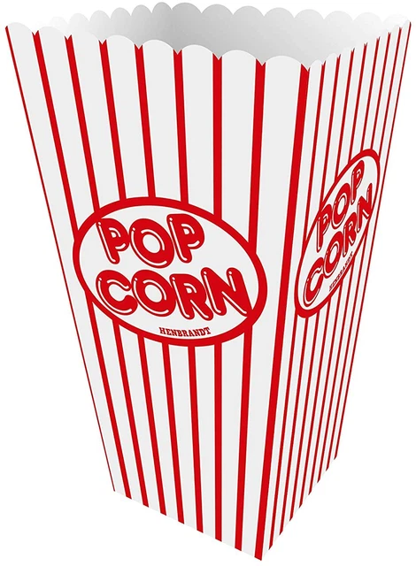 HENBRANDT 10 STÜCK Popcorn Boxen Popcorntüten Rot, Pappe für Snacks ...