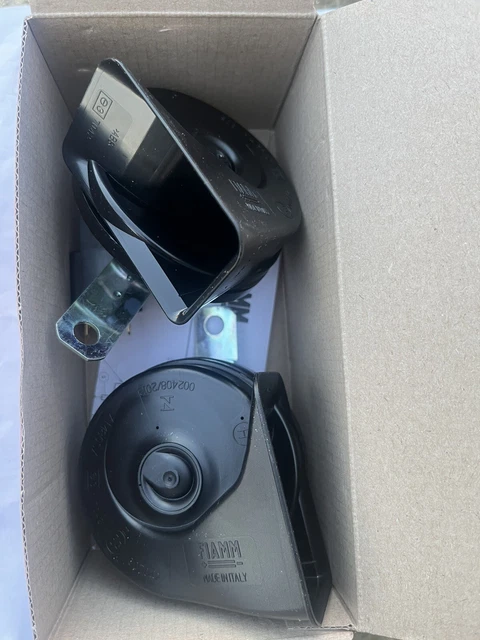 COPPIA TROMBE CLACSON Kit Fiamm Am80S 12V Auto Moto Camion Rele ...