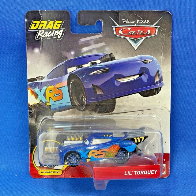 DISNEY PIXAR CARS Drag Racing Lil' Torquey w/ Moving Piston Figure ...