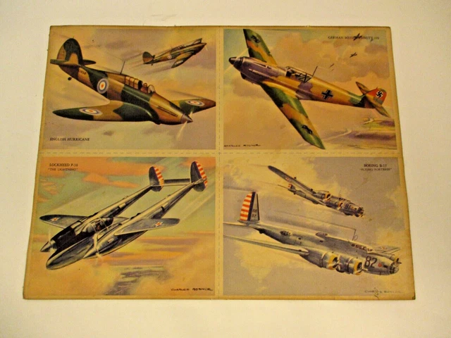 ORIGINAL C1943 WW2 War Plane ID Cards Model Aircraft Project ...