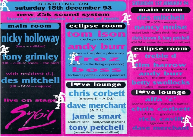 ADI ECLIPSE RPM Rave Flyer A5 18/12/93 Royaume-Uni Ipswich Suffolk ...