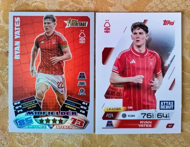 TOPPS MATCH ATTAX CL 2025/26 - 2 Cards Ryan Yates Heritage Base ...